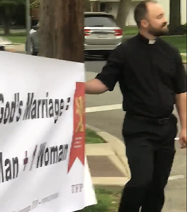 Anti gay protest Catholic Sean Loomis - SAVVY MAINLINE
