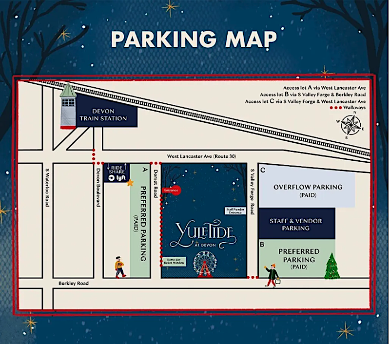 Yuletide Devon parking map - SAVVY MAINLINE